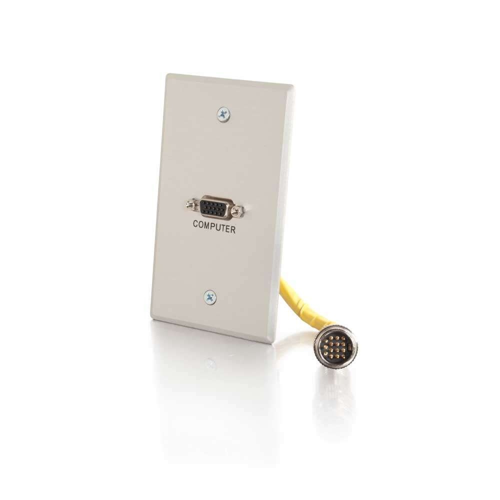 RapidRun® Single Gang Integrated VGA (HD15) - Brushed Aluminum