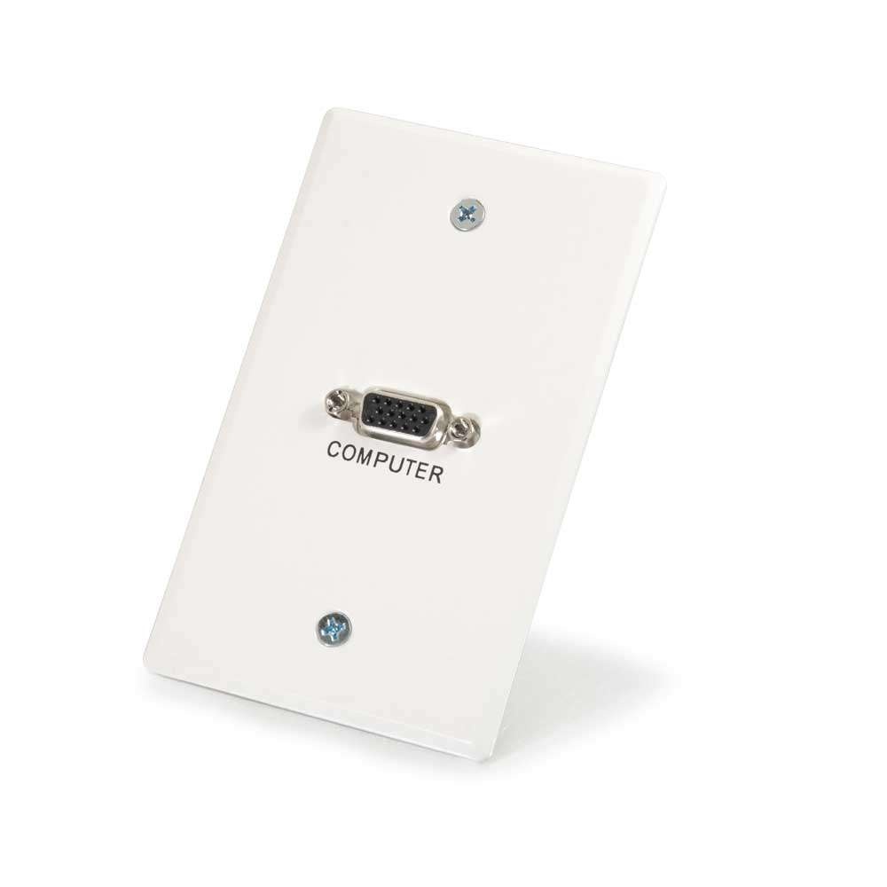 VGA Pass Through Single Gang Wall Plate - White | VGA Devices | VGA ...