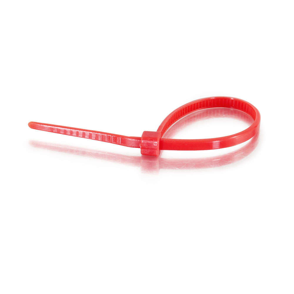 4in Nylon Cable Ties - Red - 100pk